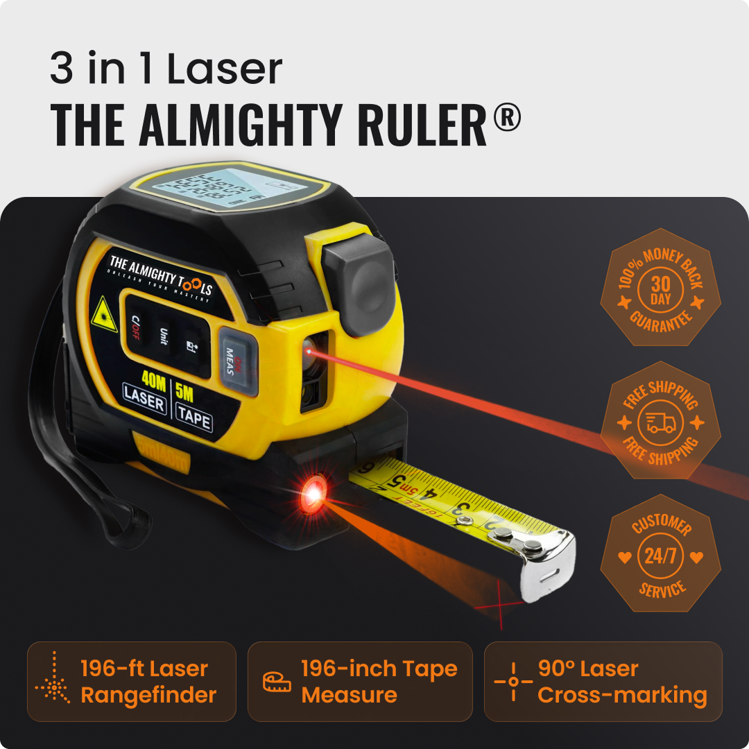 📐The Almighty Ruler® - Precise 3-in-1 Laser Measuring Tape Tool – The ...